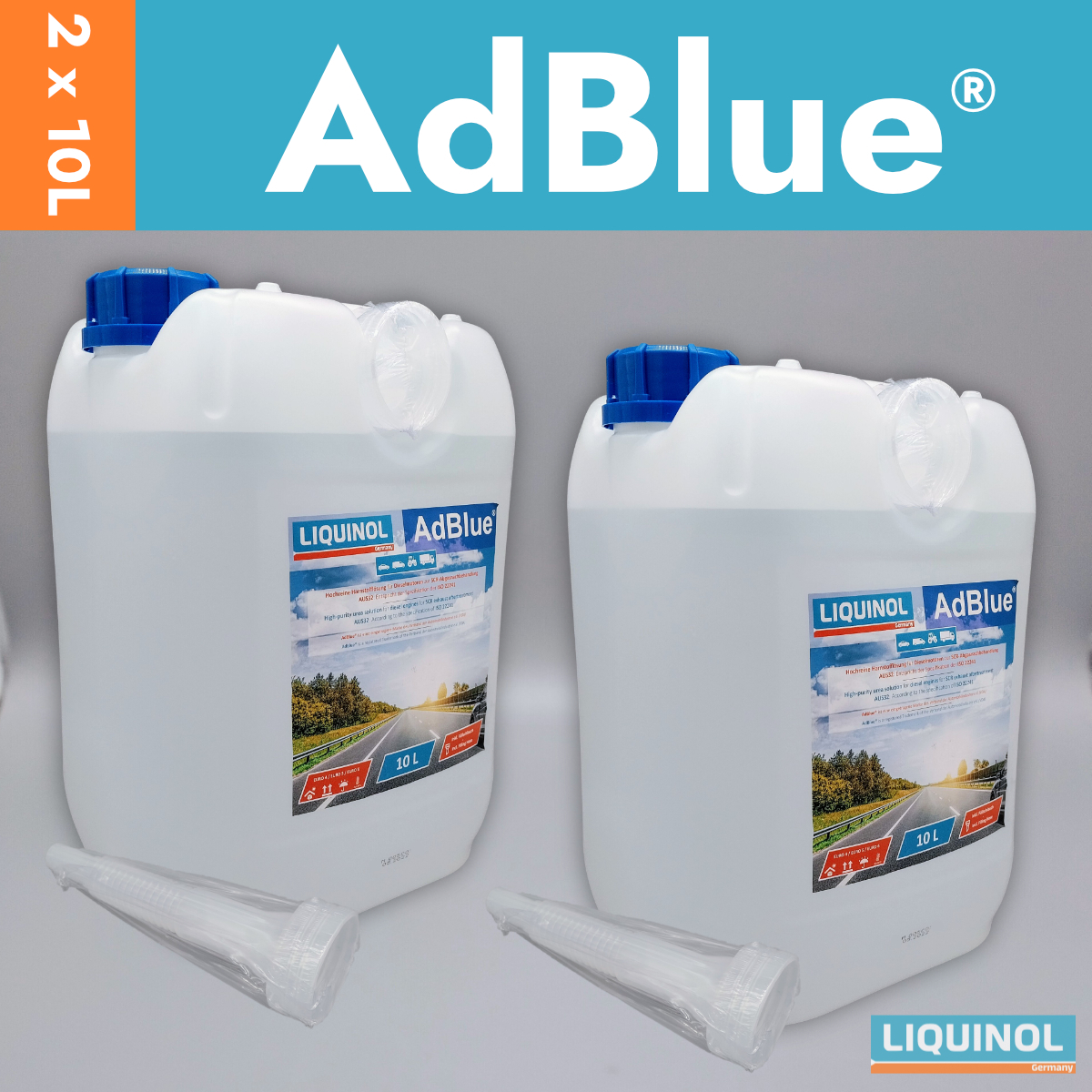 2 x 10 Liter AdBlue van LIQUINOL met Schenktuit - ISO22241